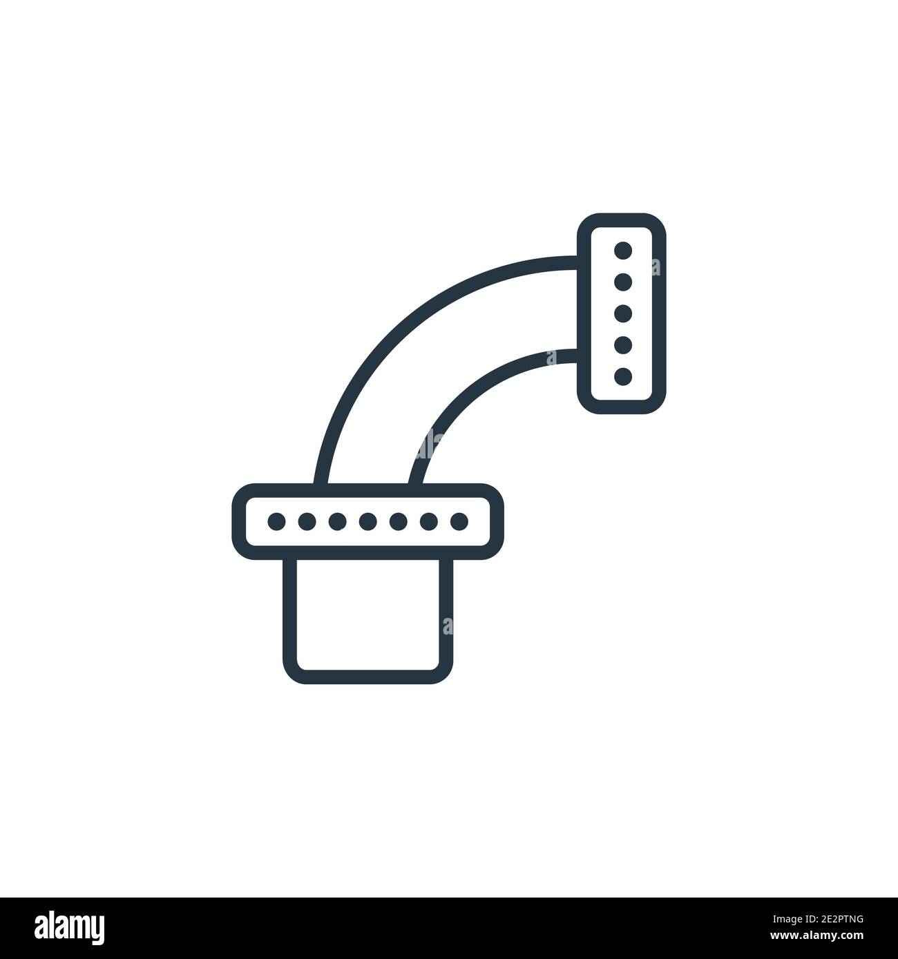 Pipe outline vector icon. Thin line black pipe icon, flat vector simple ...