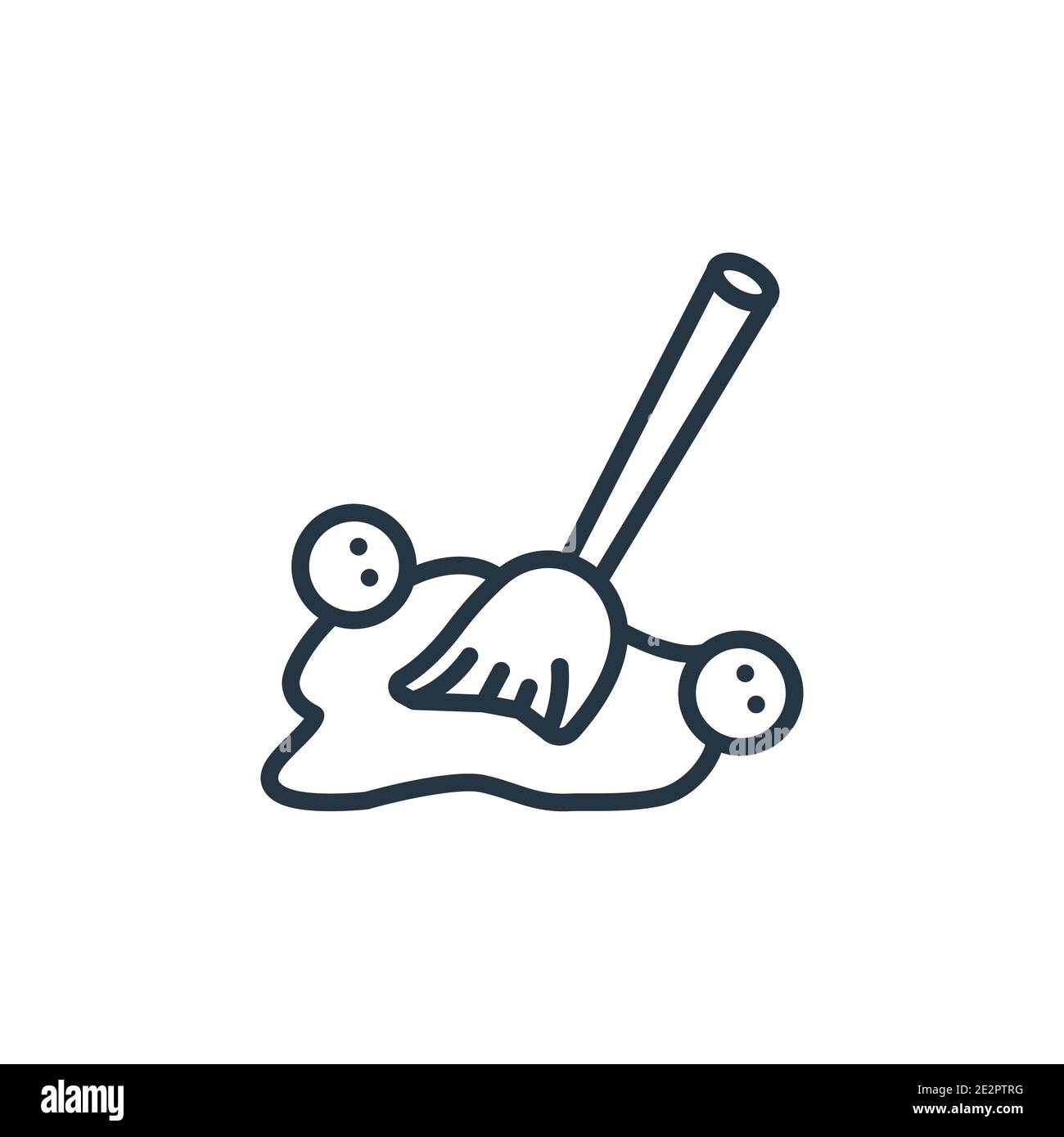 Wiping swipe for floors outline vector icon. Thin line black wiping ...