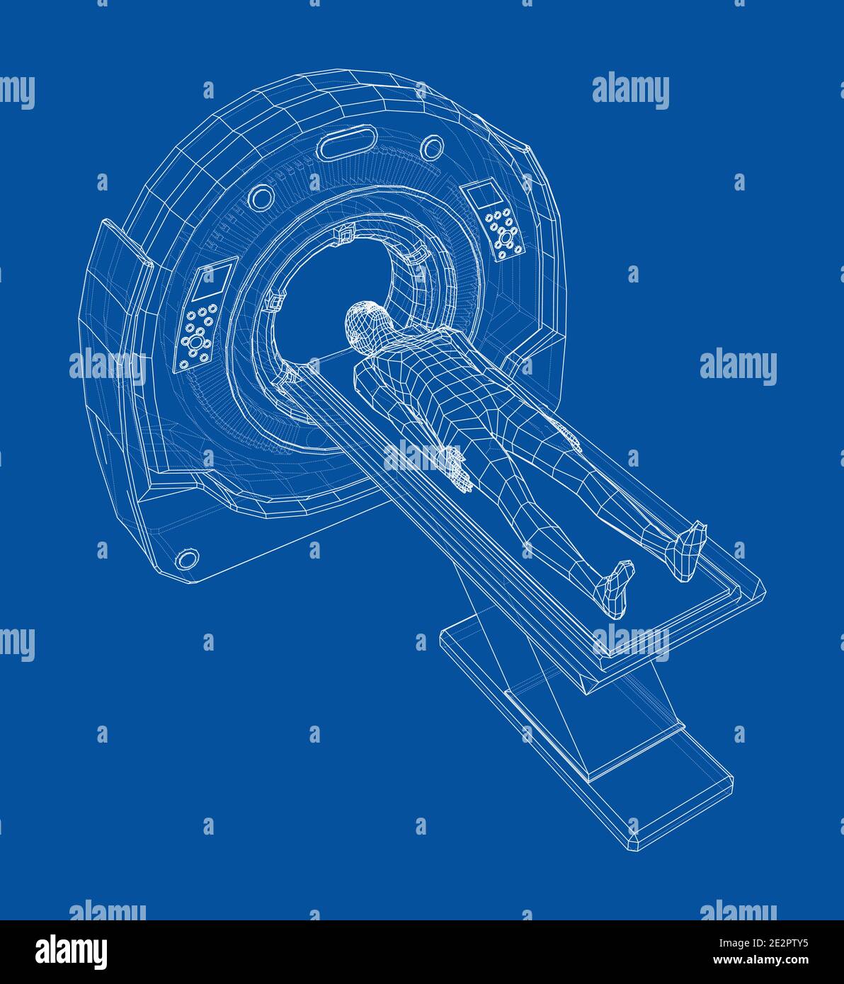 MRI machine scanning patient inside. Vector Stock Vector Image & Art ...