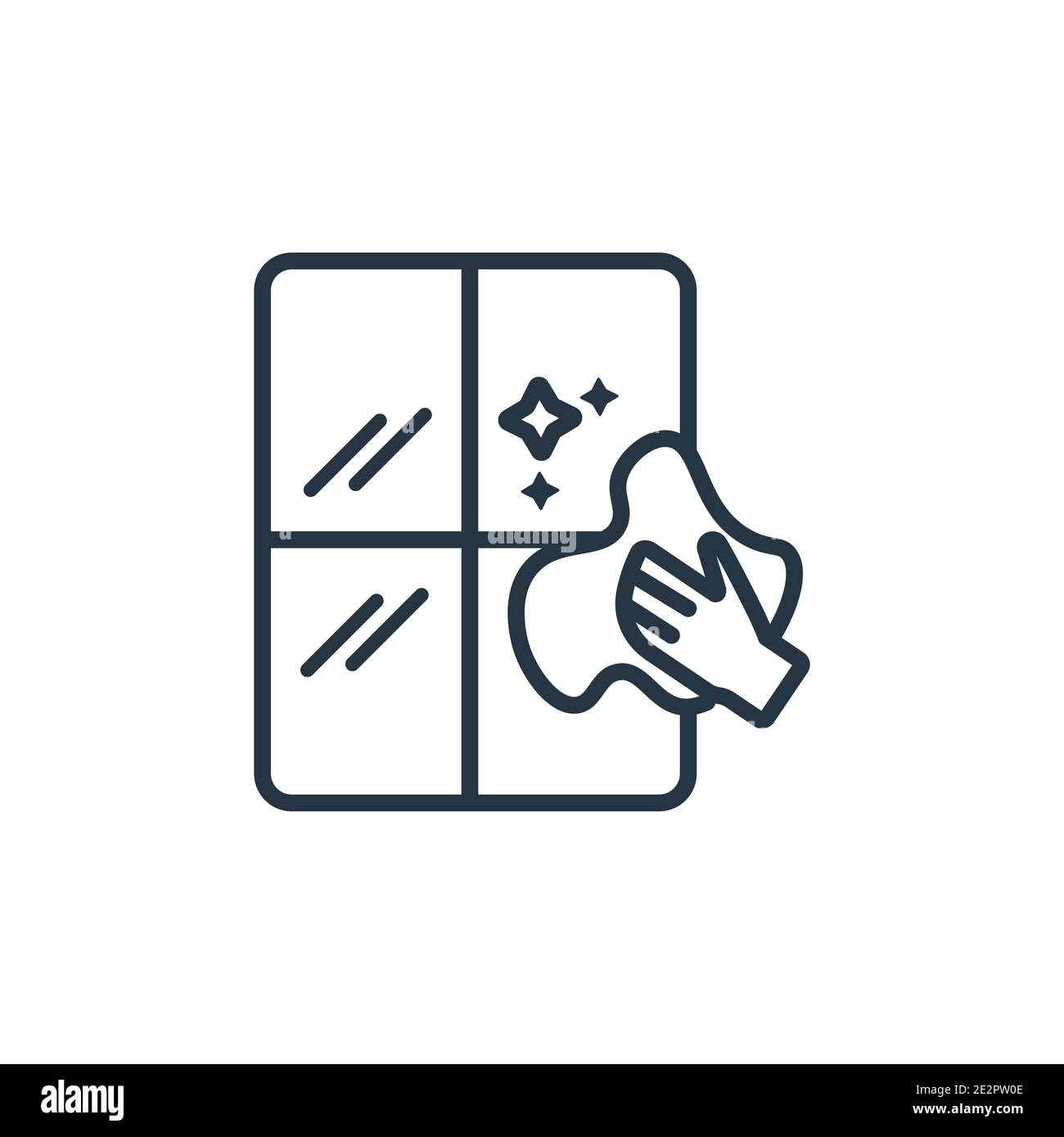 Cleaning window outline vector icon. Thin line black cleaning window ...