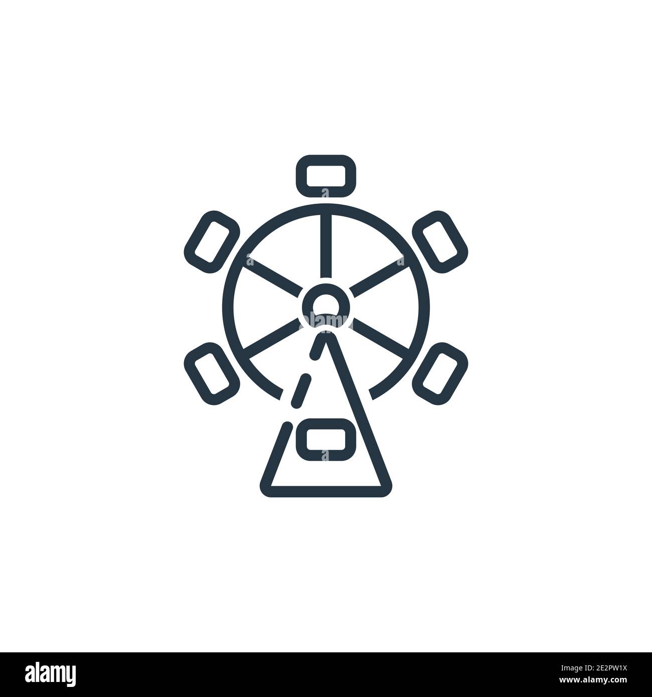 Amusement park outline vector icon. Thin line black amusement park icon ...