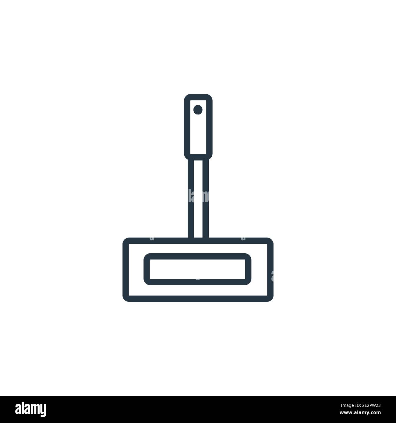 Mop outline vector icon. Thin line black mop icon, flat vector simple ...