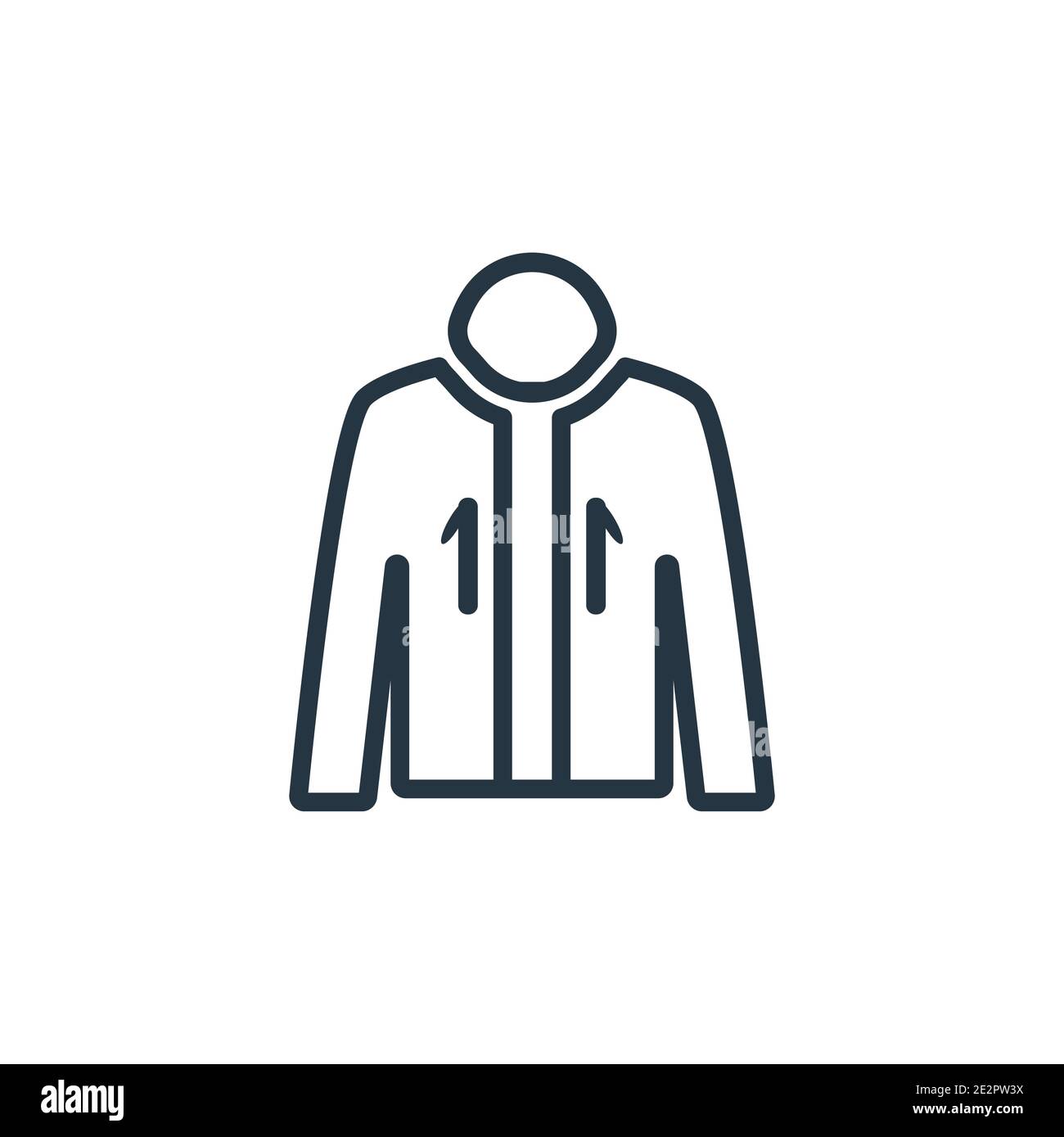 Parka outline vector icon. Thin line black parka icon, flat vector ...