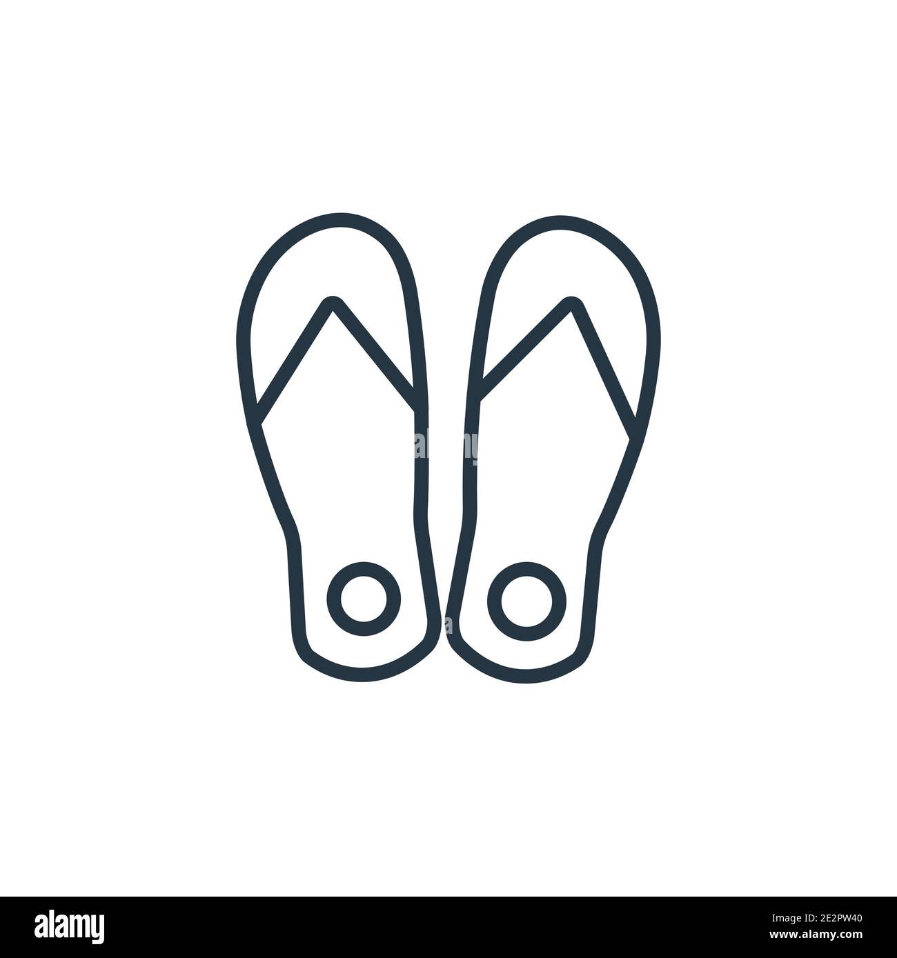 Sandals outline vector icon. Thin line black sandals icon, flat vector ...