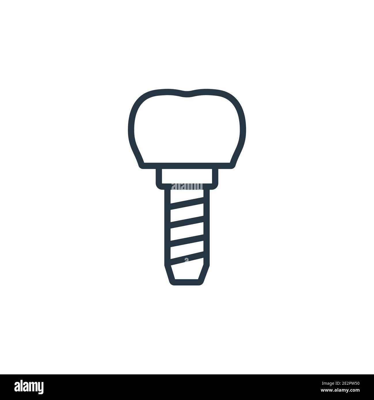 Implant outline vector icon. Thin line black implant icon, flat vector ...