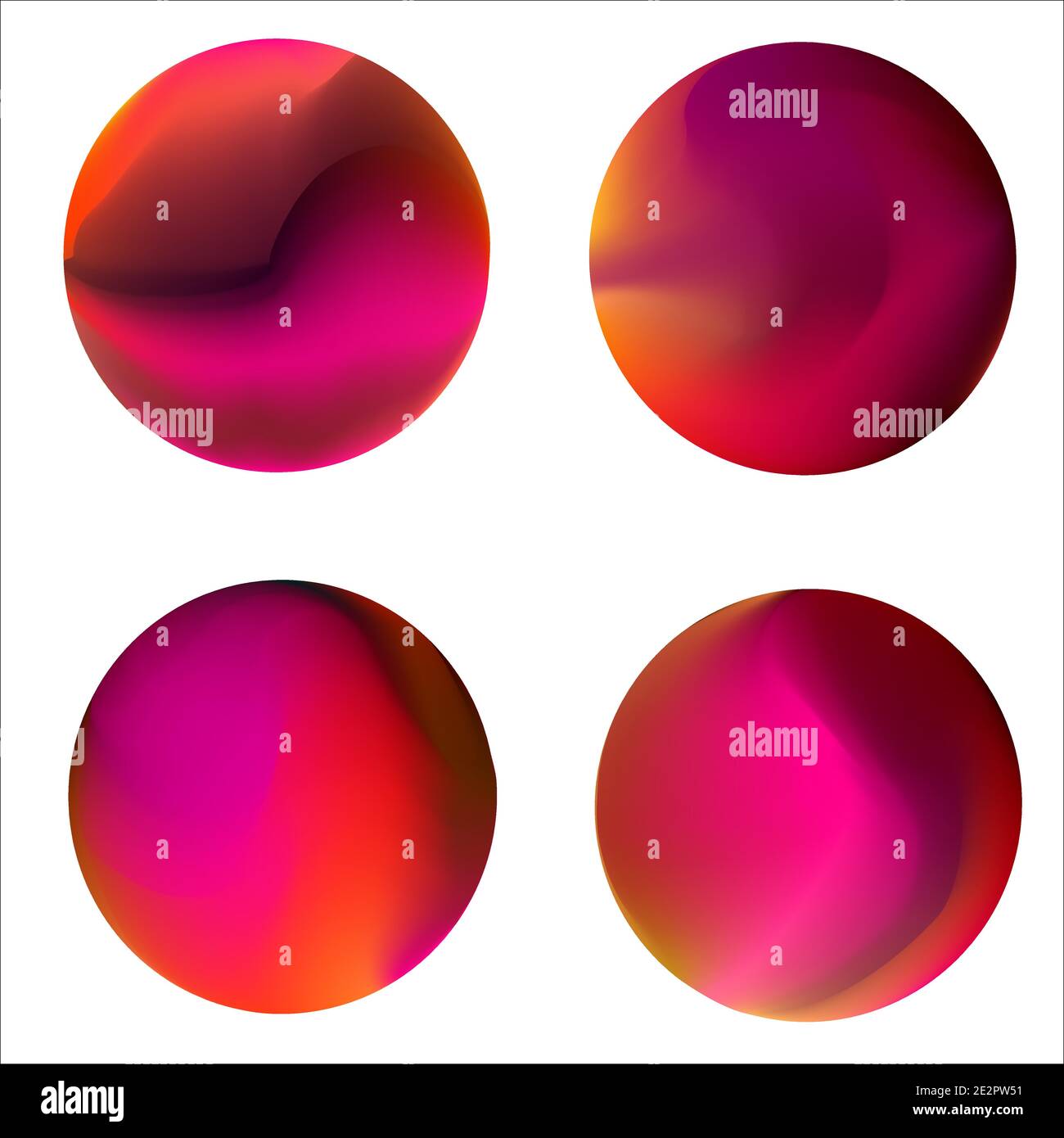 A set of circular gradients. Multicolored burgundy sphere. Modern abstract background texture ...