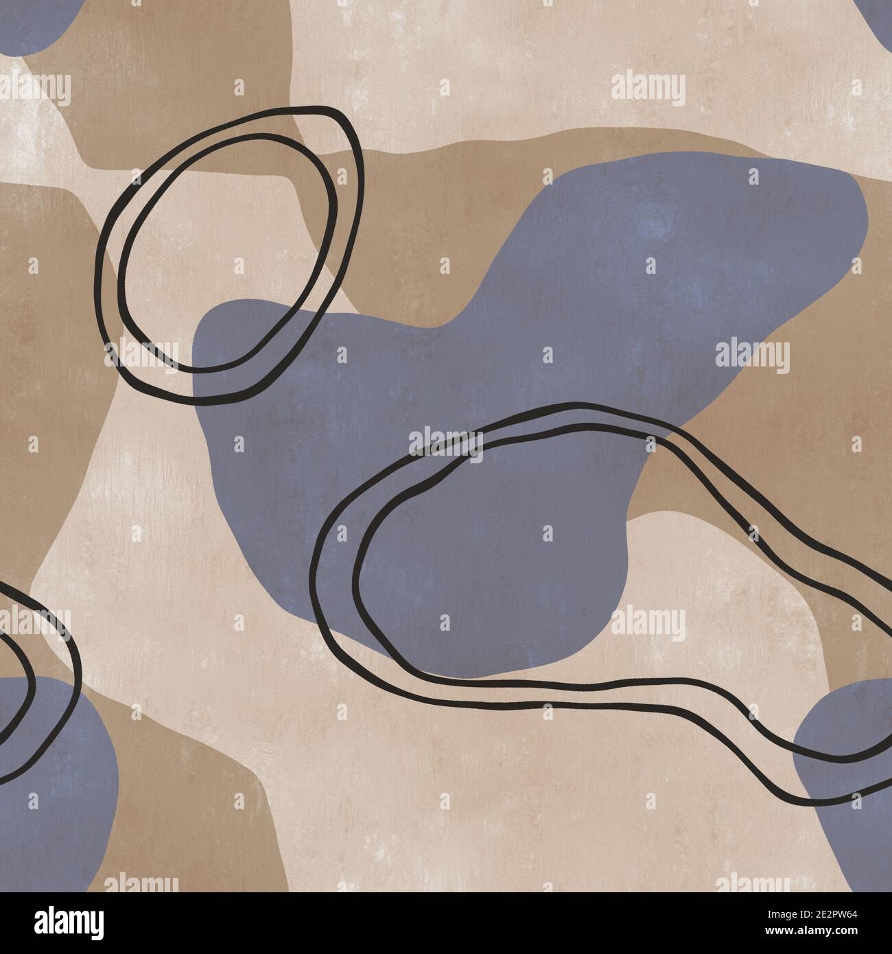 Seamless organic rounded curvy shapes naive design Stock Photo - Alamy