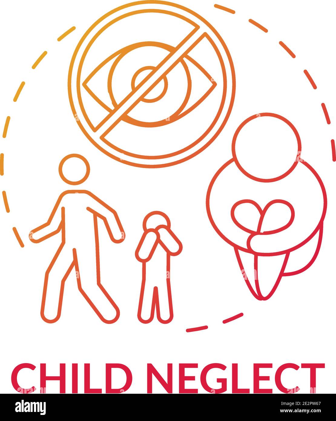 Child neglect red gradient concept icon Stock Vector Image & Art - Alamy