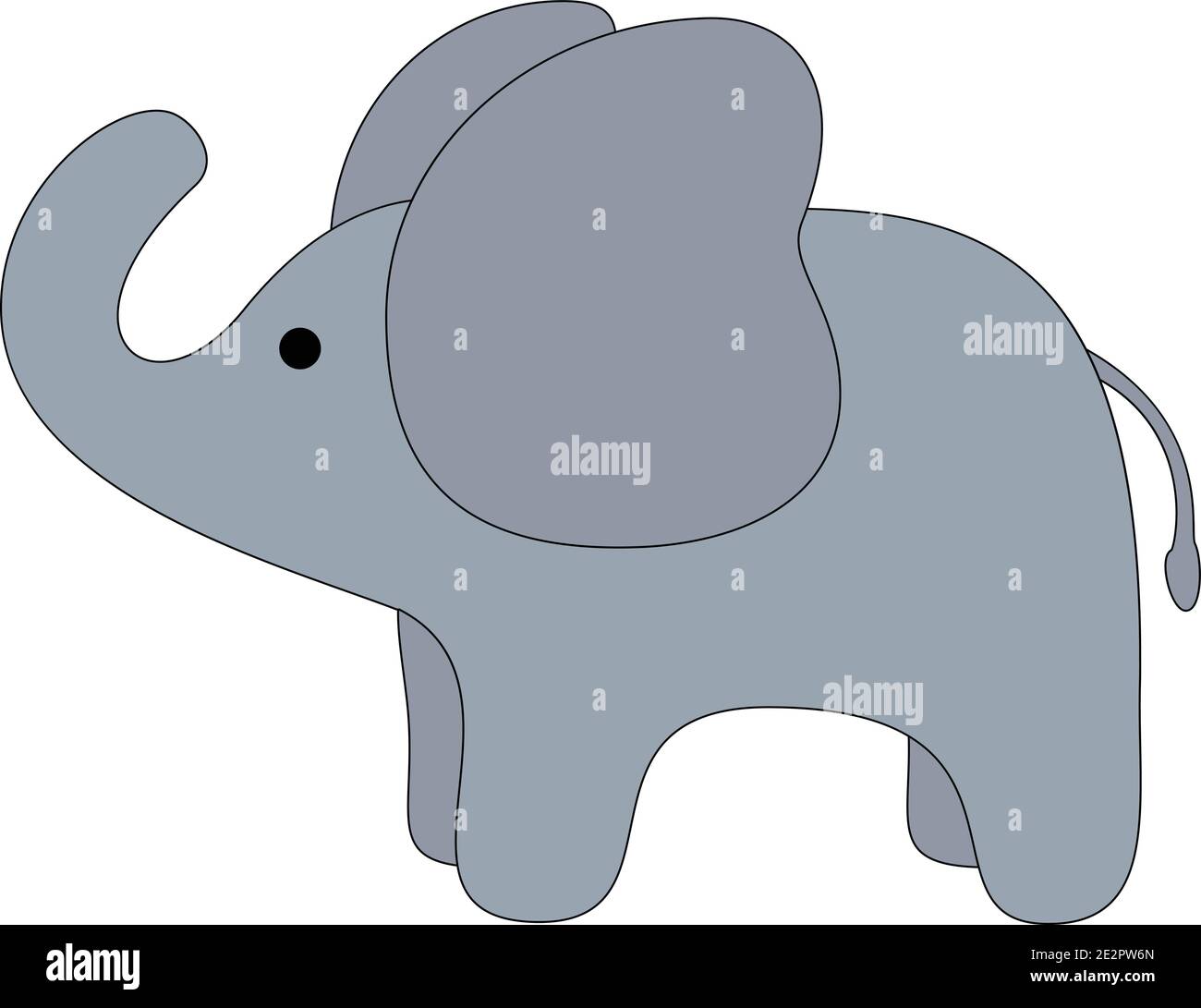 Cute cartoon grey elephant Stock Vector Image & Art - Alamy