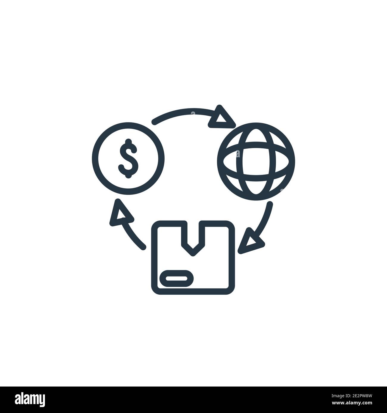 Trading outline vector icon. Thin line black trading icon, flat vector ...
