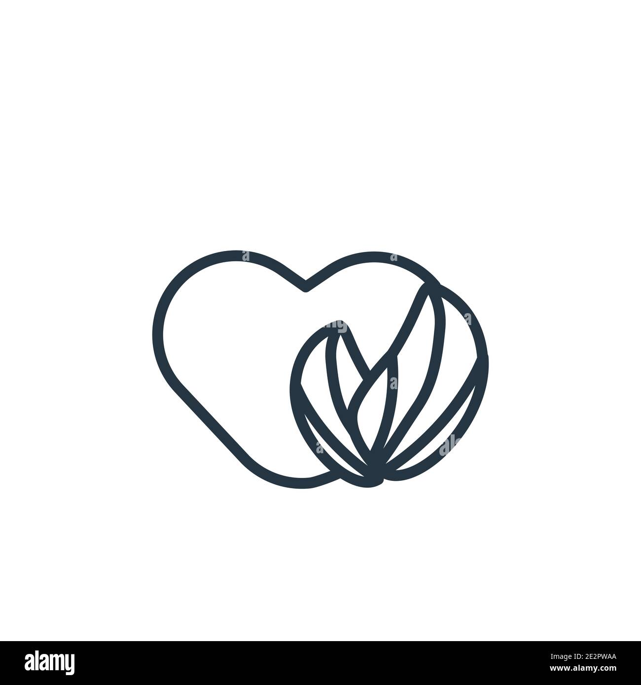 Tree with hearts outline vector icon. Thin line black tree with hearts ...