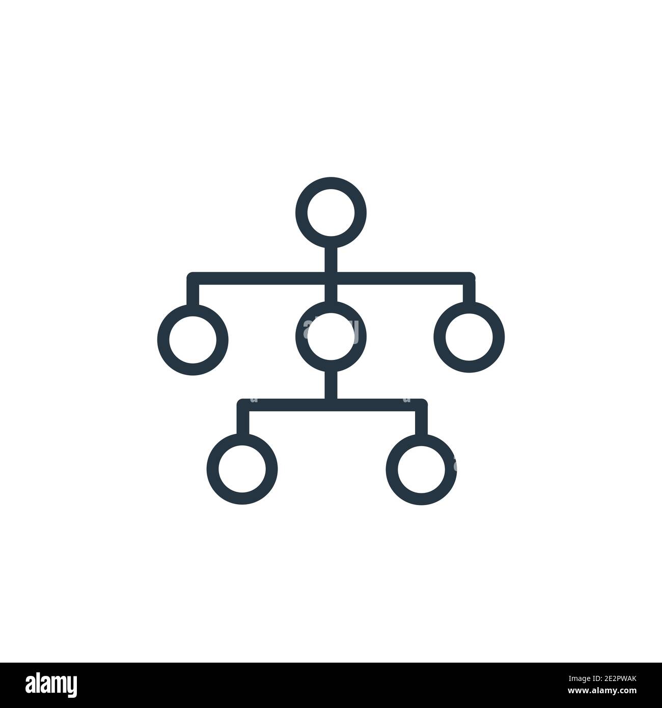 Flow chart outline vector icon. Thin line black flow chart icon, flat vector simple element ...