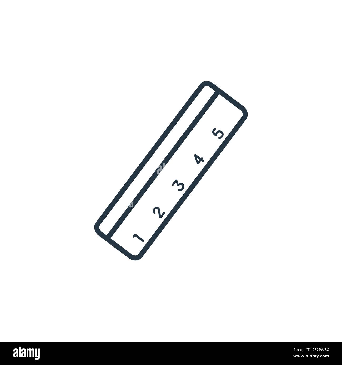 Ruler outline vector icon. Thin line black ruler icon, flat vector ...