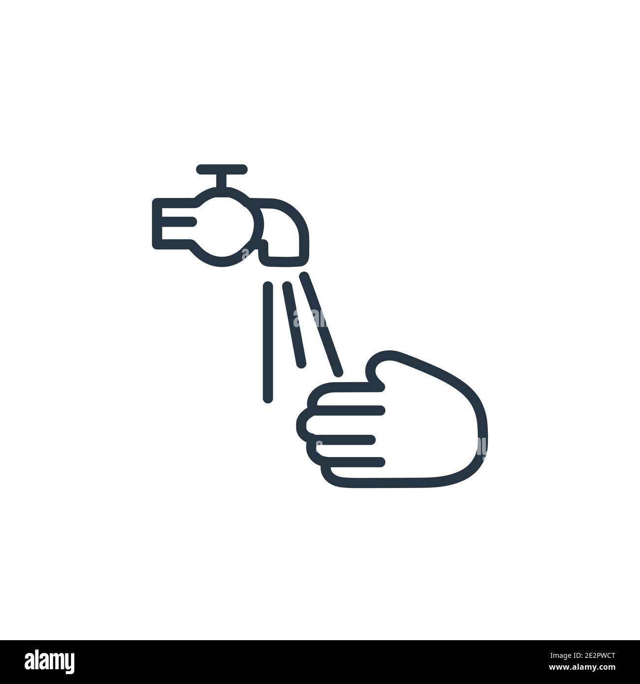 Washing hands outline vector icon. Thin line black washing hands icon ...