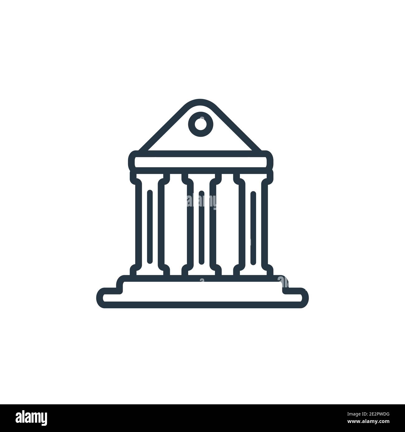 Bank symbol outline vector icon. Thin line black bank symbol icon, flat ...