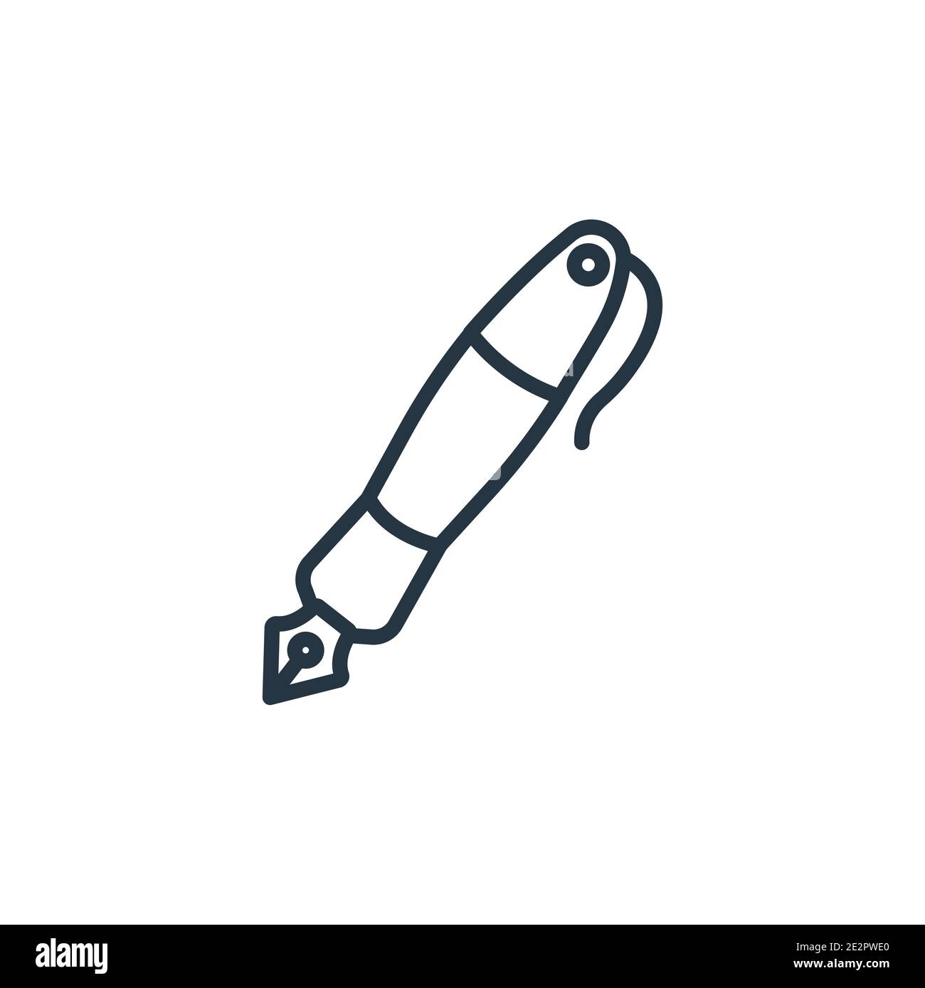 Pen outline vector icon. Thin line black pen icon, flat vector simple ...
