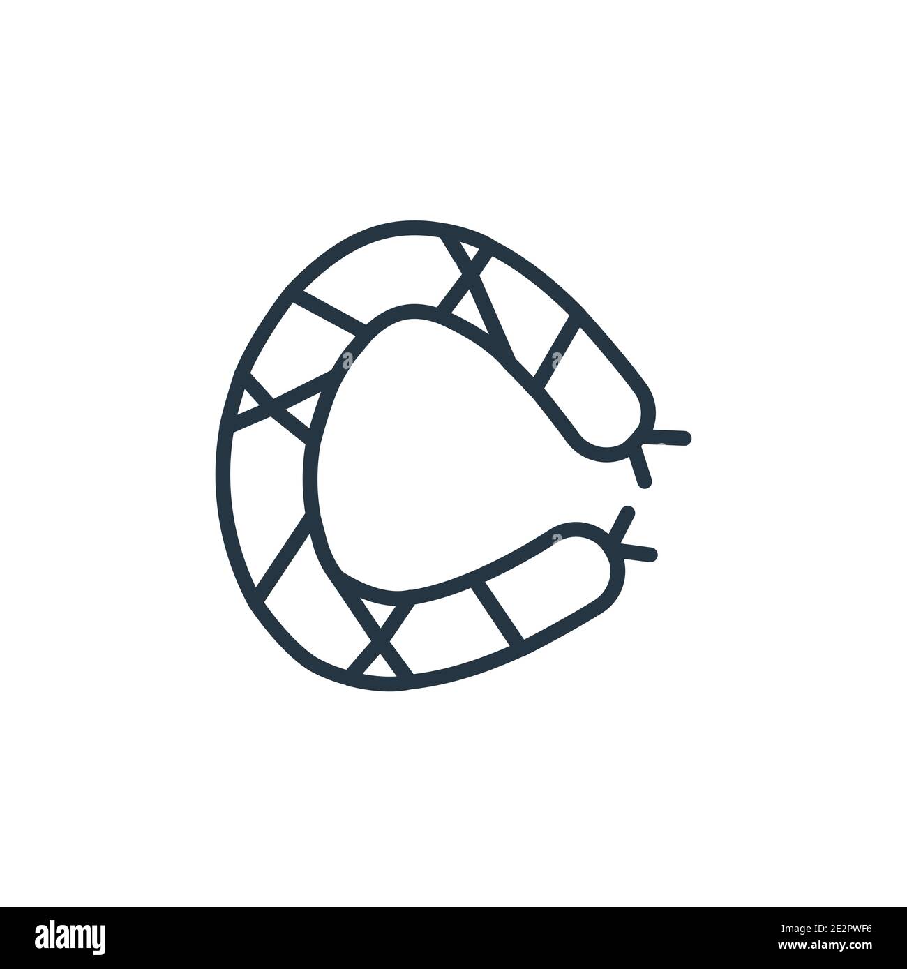 Chorizo outline vector icon. Thin line black chorizo icon, flat vector ...