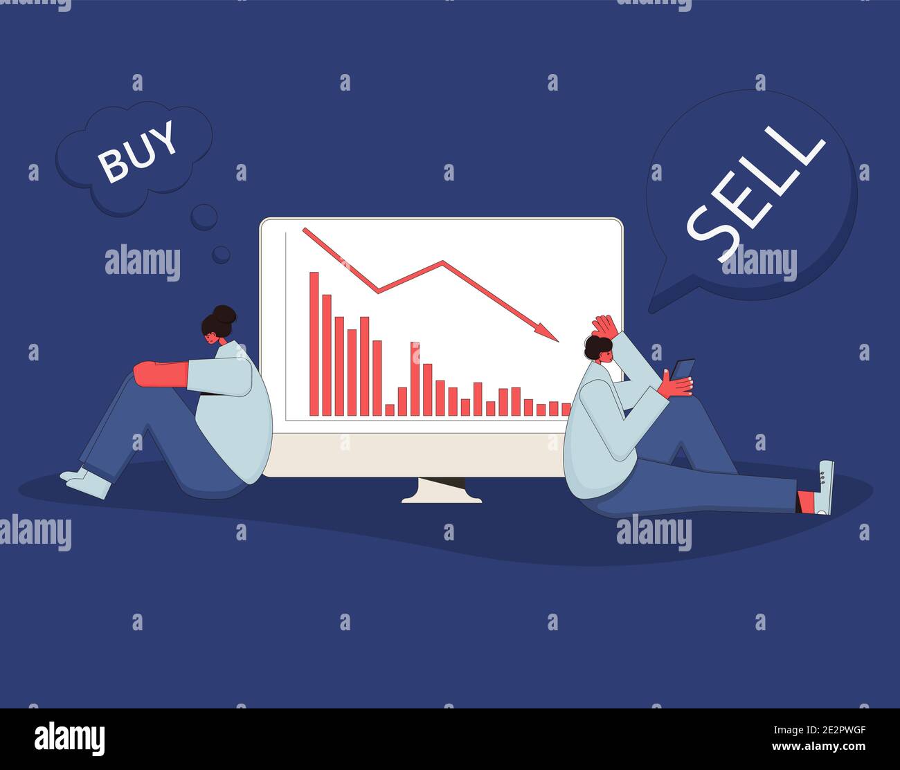 Two bankrupt investors Stock Vector Images - Alamy