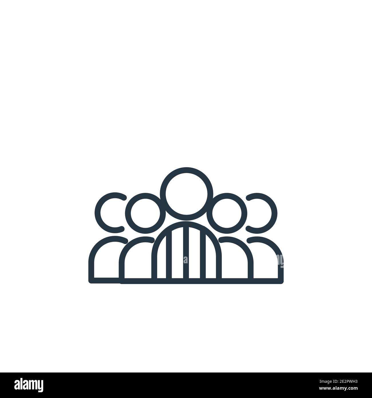 Group outline vector icon. Thin line black group icon, flat vector ...