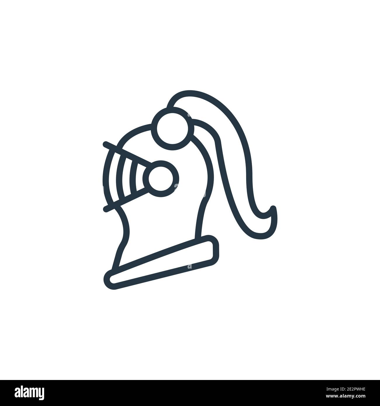 Knight outline vector icon. Thin line black knight icon, flat vector ...