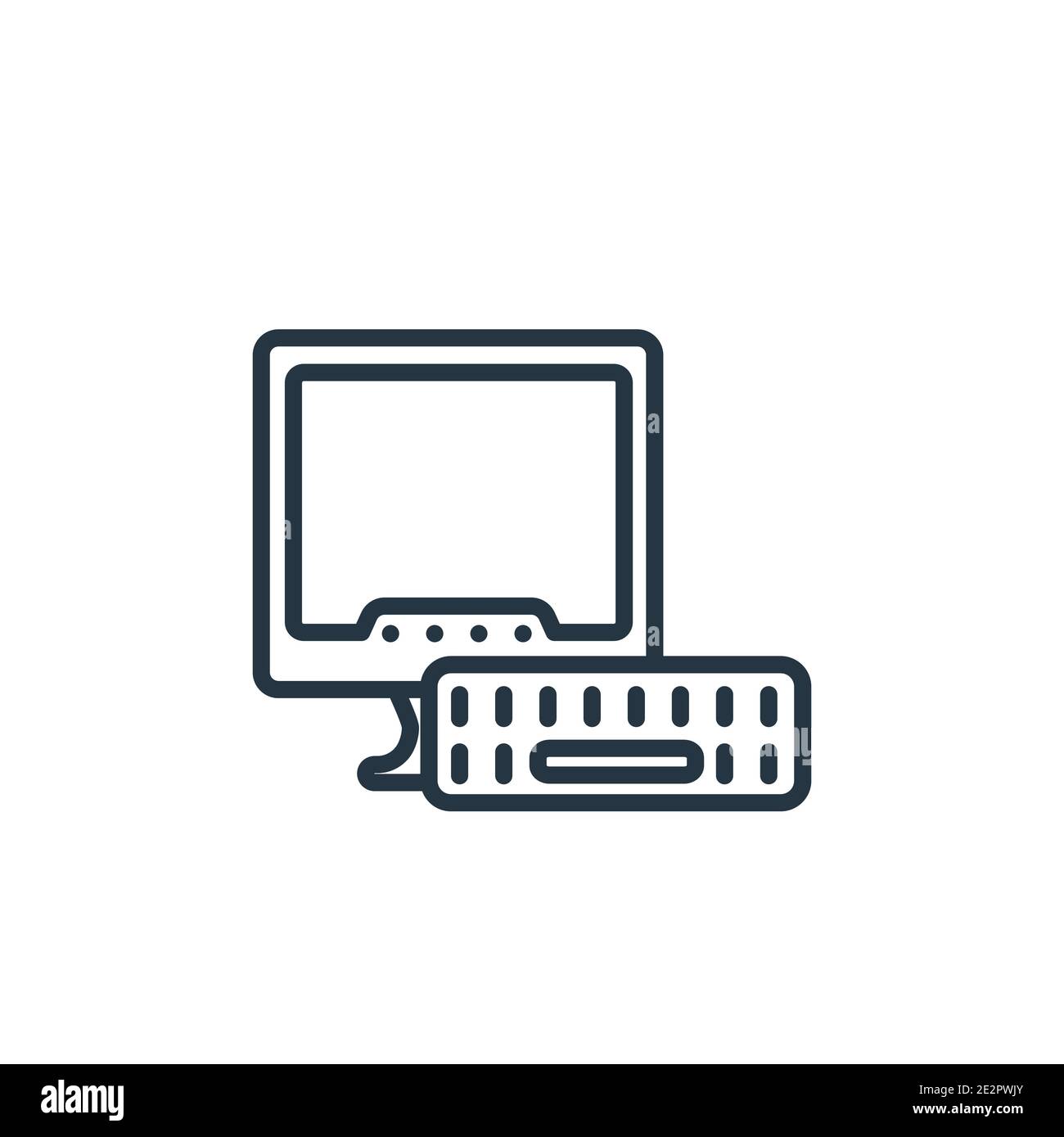 Workstation outline vector icon. Thin line black workstation icon, flat ...
