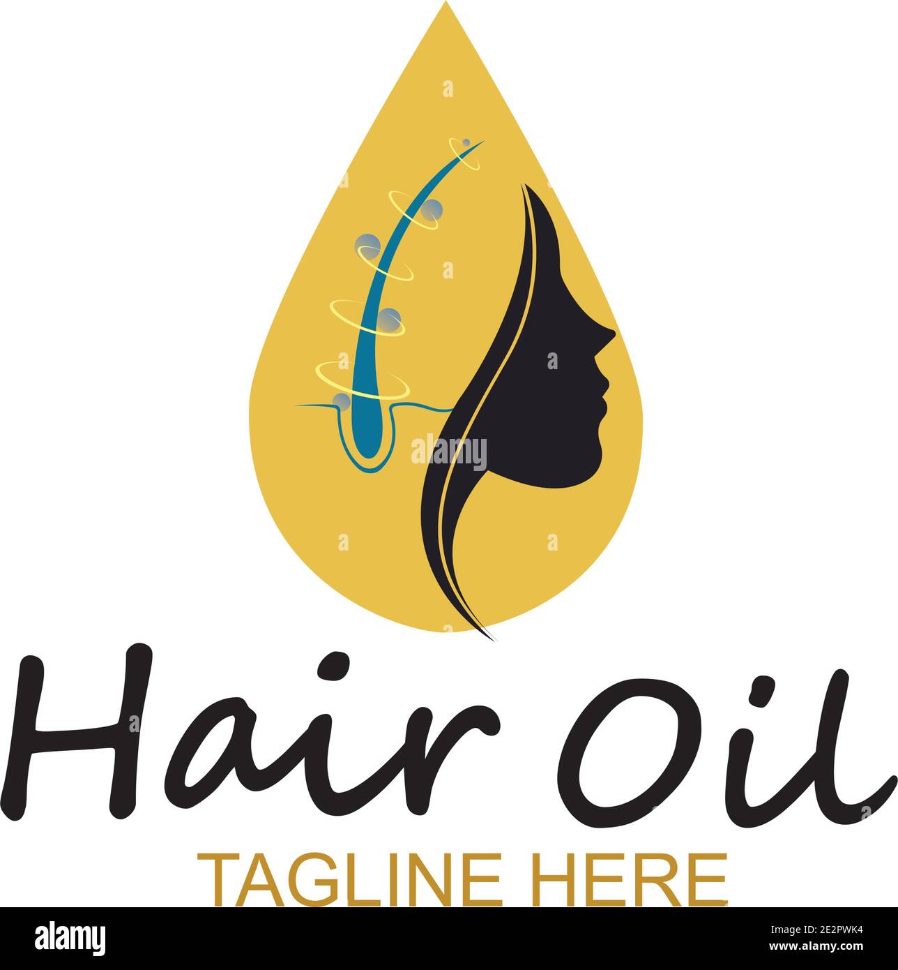 hair oil logo illustration design template Stock Vector Image & Art - Alamy