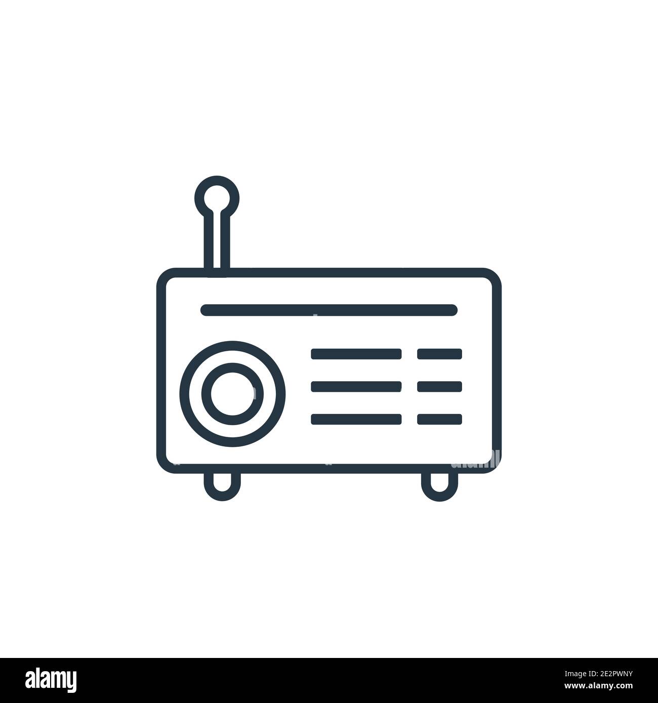 Radio outline vector icon. Thin line black radio icon, flat vector ...