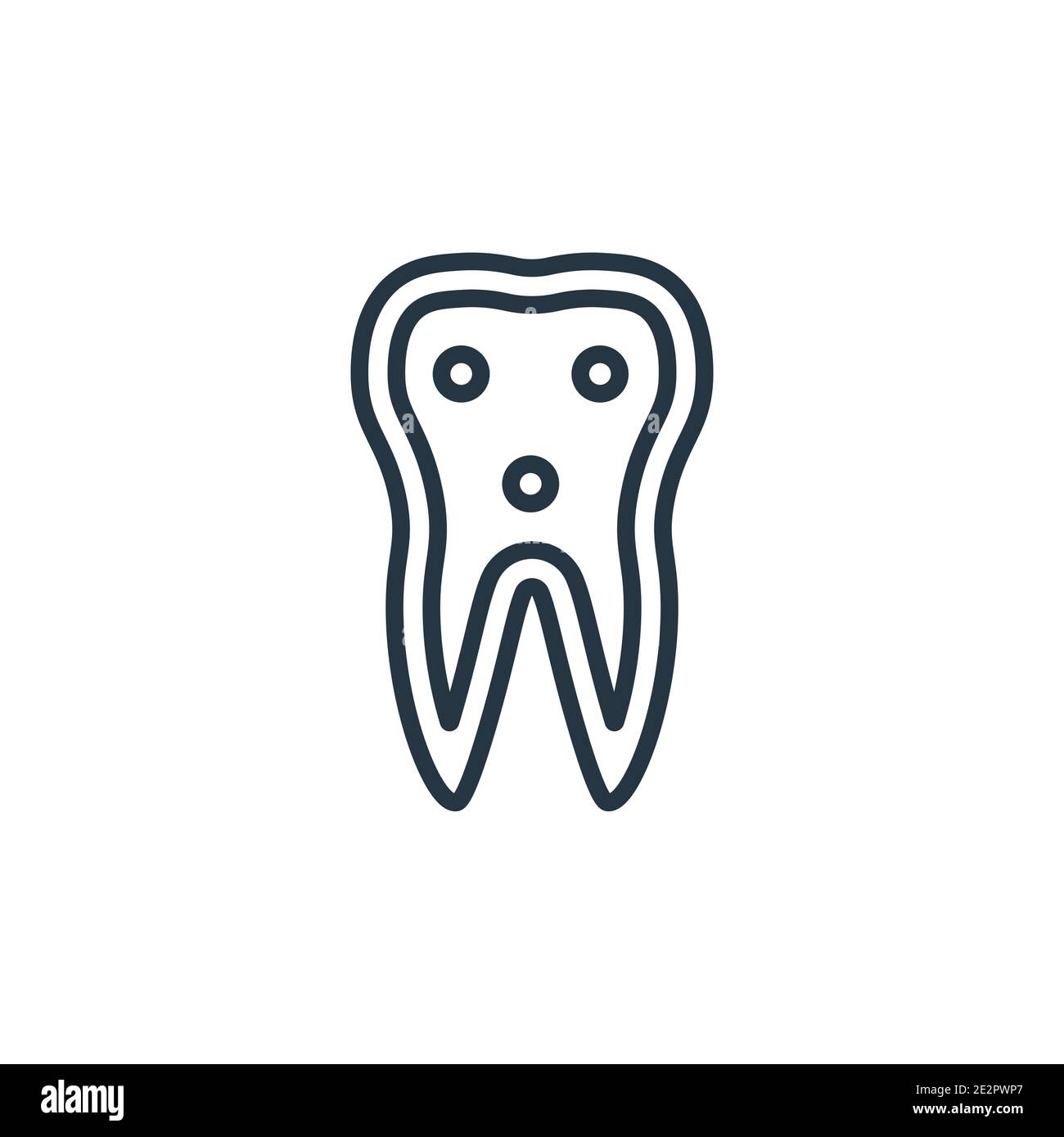 Inner tooth outline vector icon. Thin line black inner tooth icon, flat ...