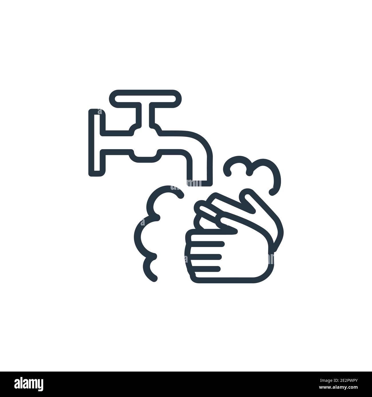 Hand washing outline vector icon. Thin line black hand washing icon ...