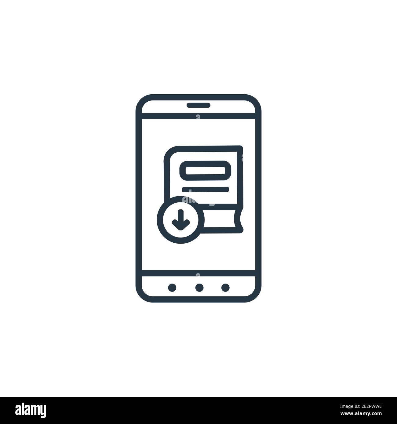 Ebook outline vector icon. Thin line black ebook icon, flat vector ...