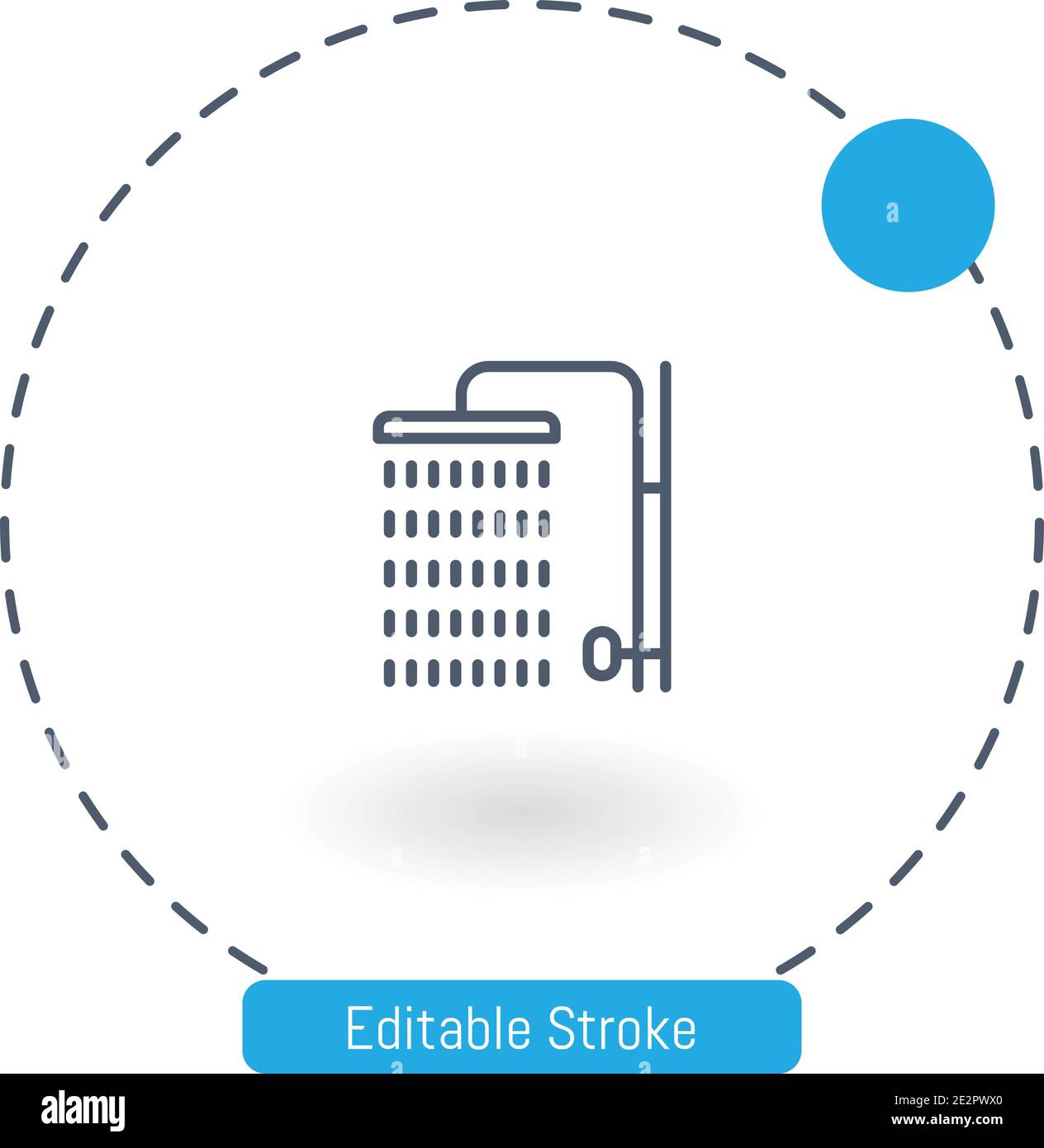 shower vector icon editable stroke outline icons for web and mobile ...