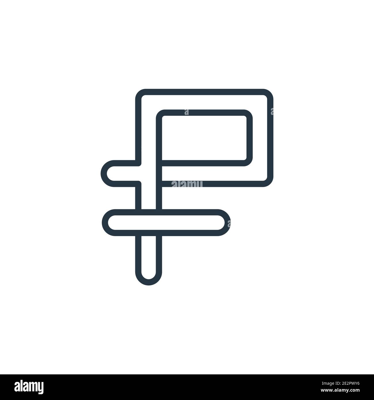 Ruble outline vector icon. Thin line black ruble icon, flat vector ...