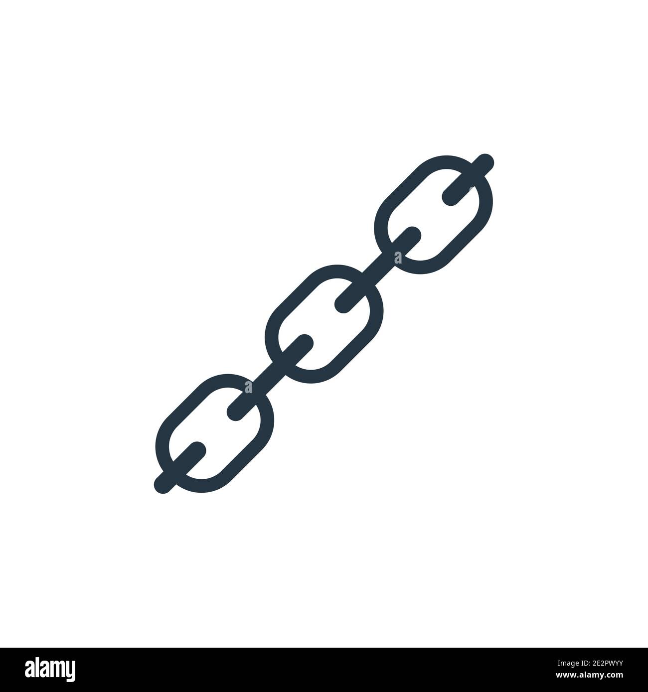 Chains outline vector icon. Thin line black chains icon, flat vector ...