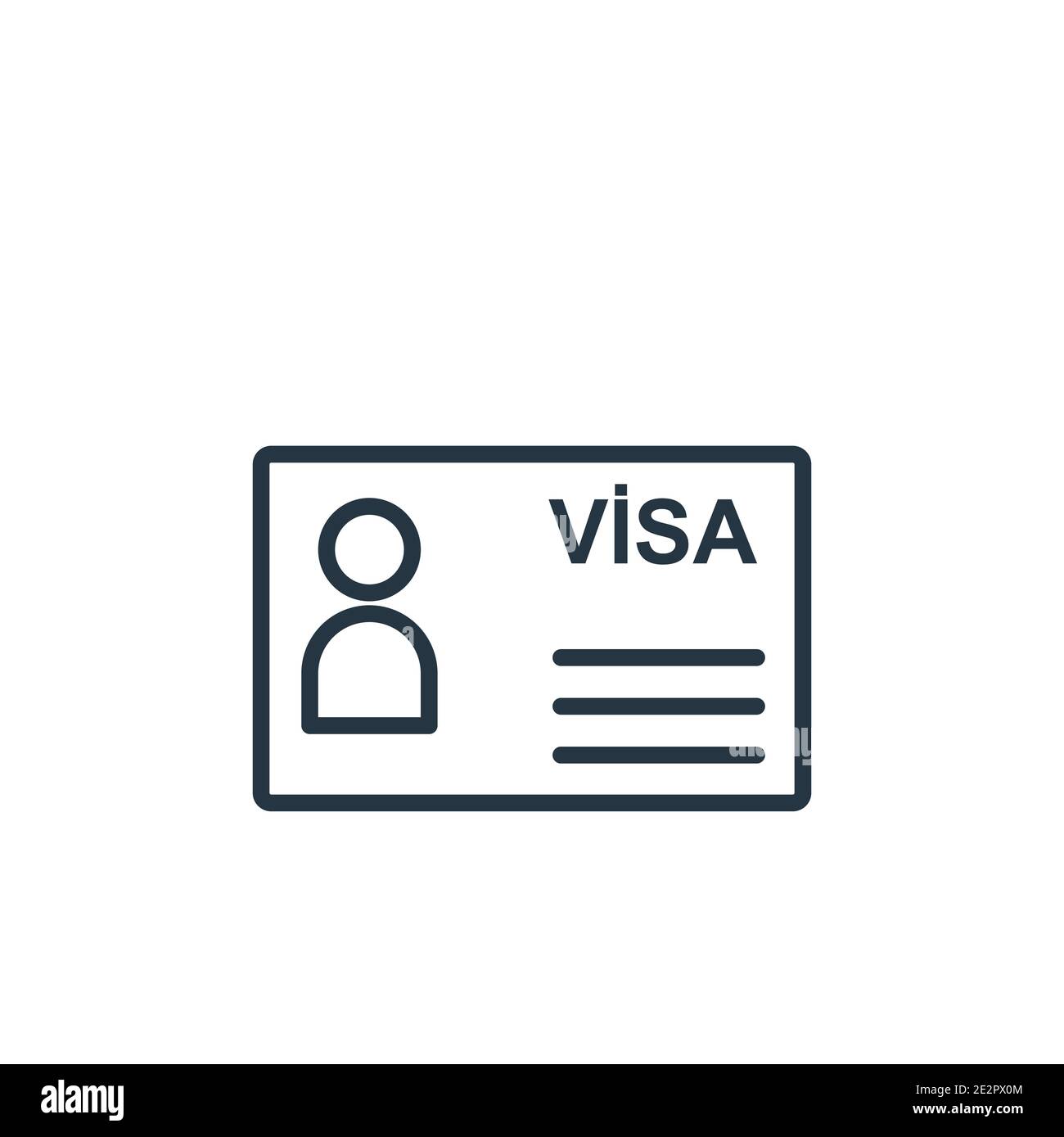 Visa outline vector icon. Thin line black visa icon, flat vector simple ...