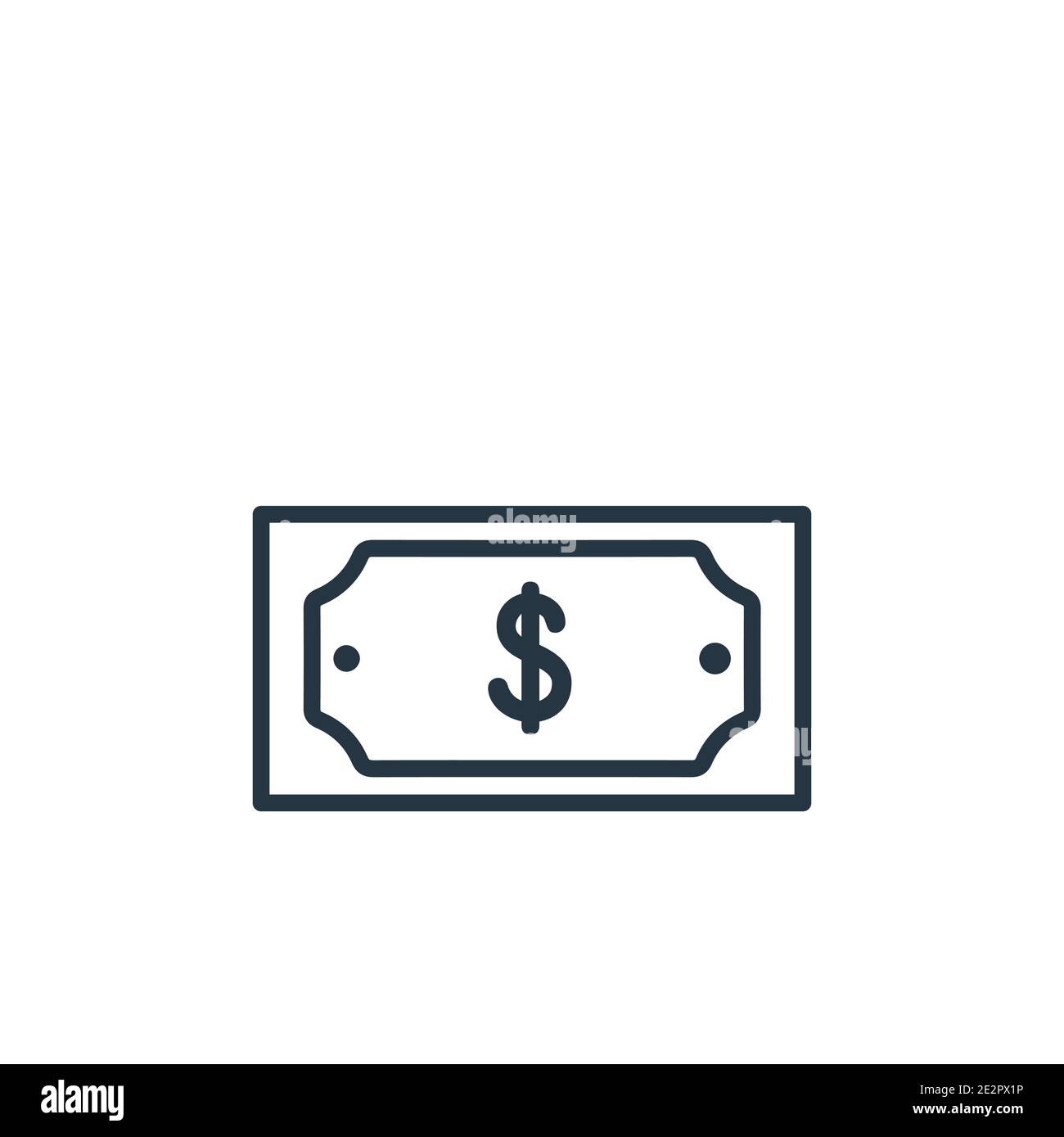 Dollar bill outline vector icon. Thin line black dollar bill icon, flat ...