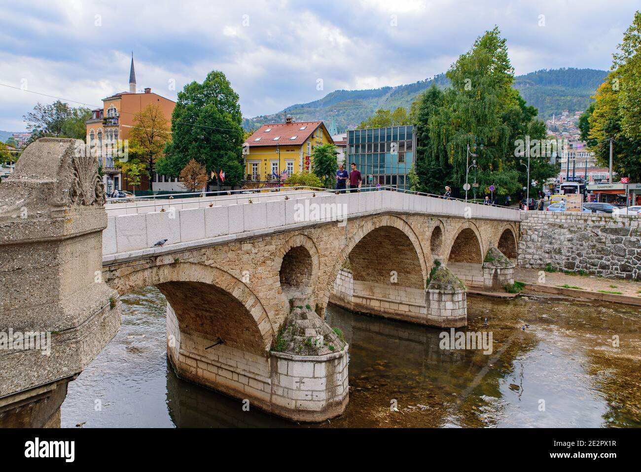 Latin Bridge, an Ottoman bridge in Sarajevo, Bosnia and Herzegovina ...