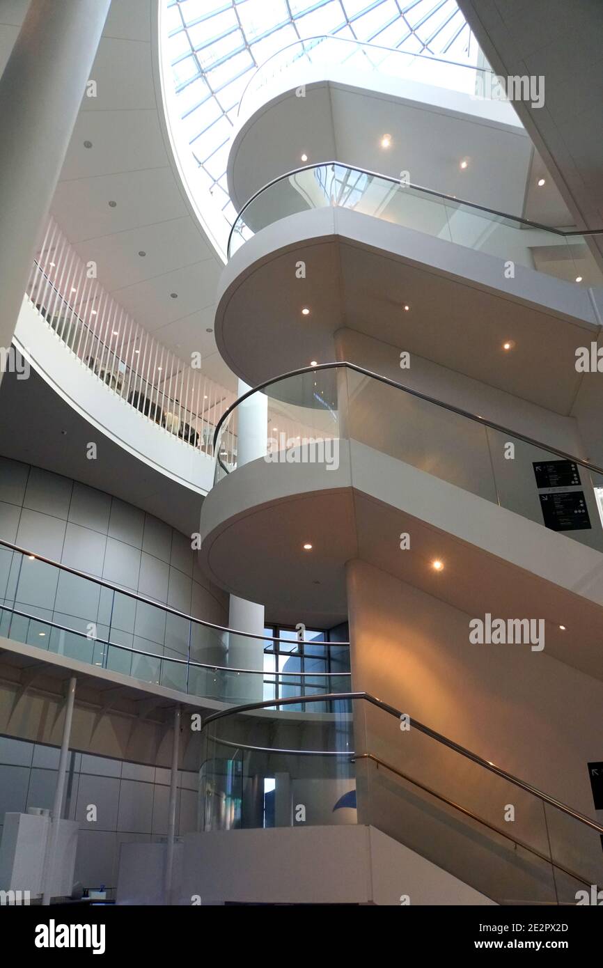 Reykjavik, Iceland - June 21, 2019 - The level of stairs inside Perlan ...