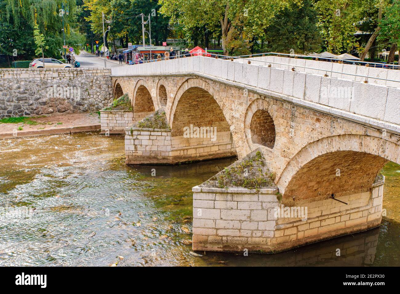 Latin Bridge, an Ottoman bridge in Sarajevo, Bosnia and Herzegovina ...