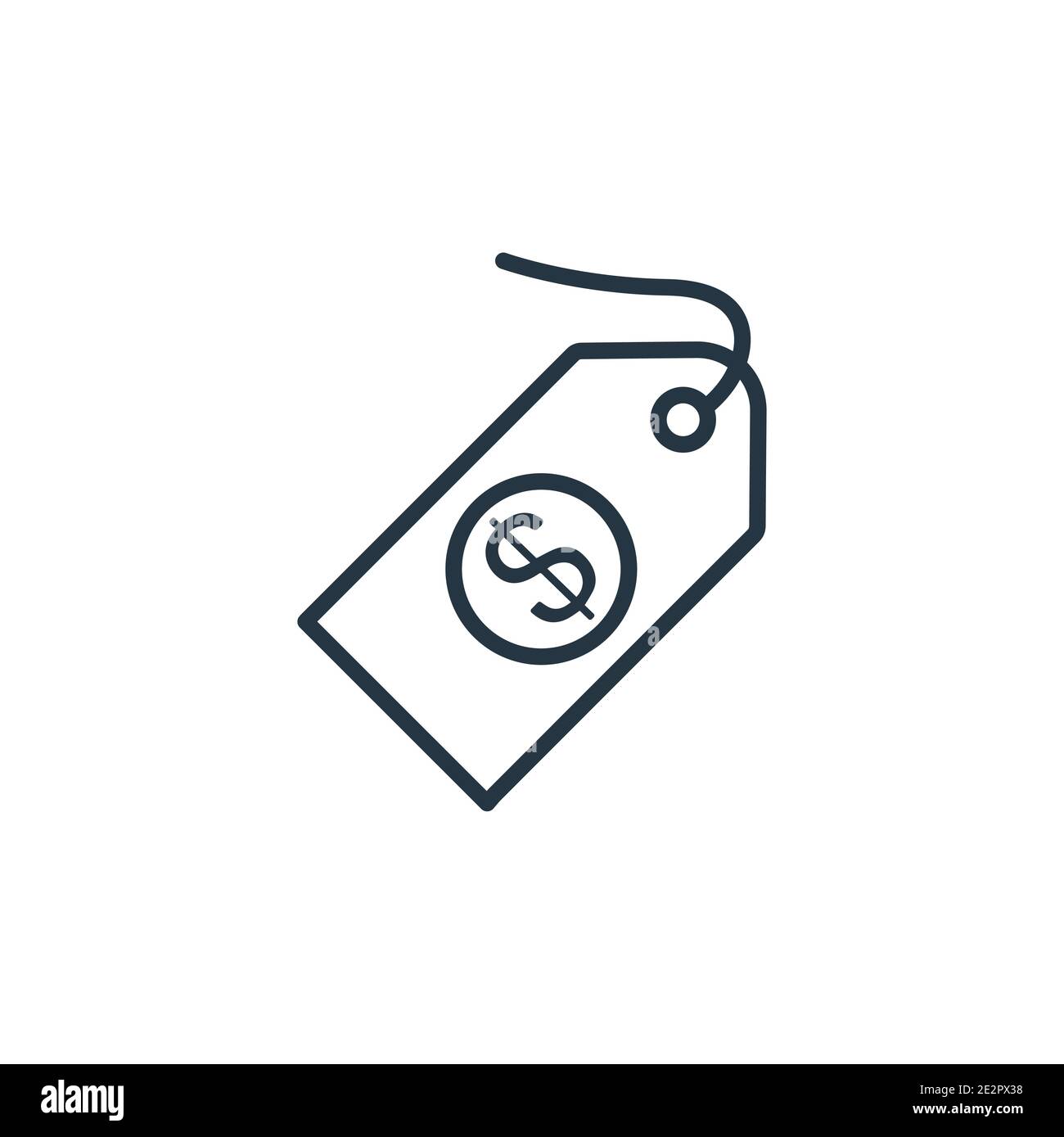 Price tag outline vector icon. Thin line black price tag icon, flat ...