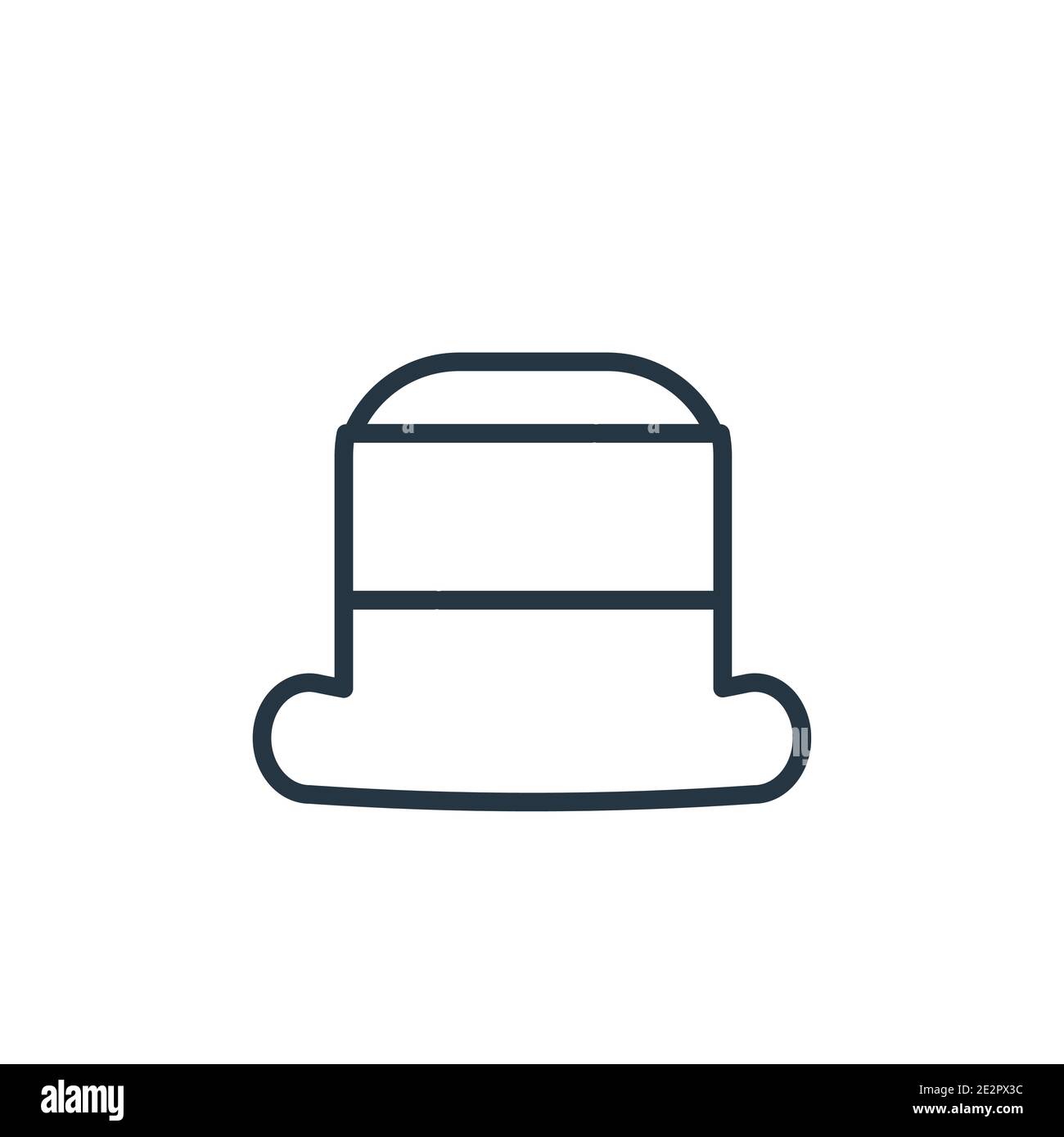 Bowler hat outline vector icon. Thin line black bowler hat icon, flat ...