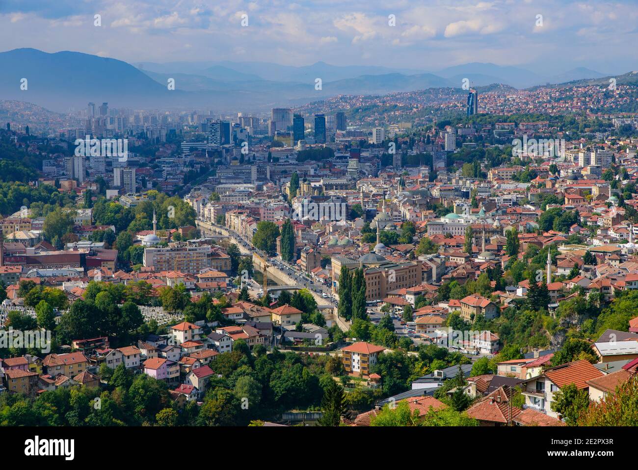Overview of the city of Sarajevo, the capital of Bosnia and Herzegovina ...