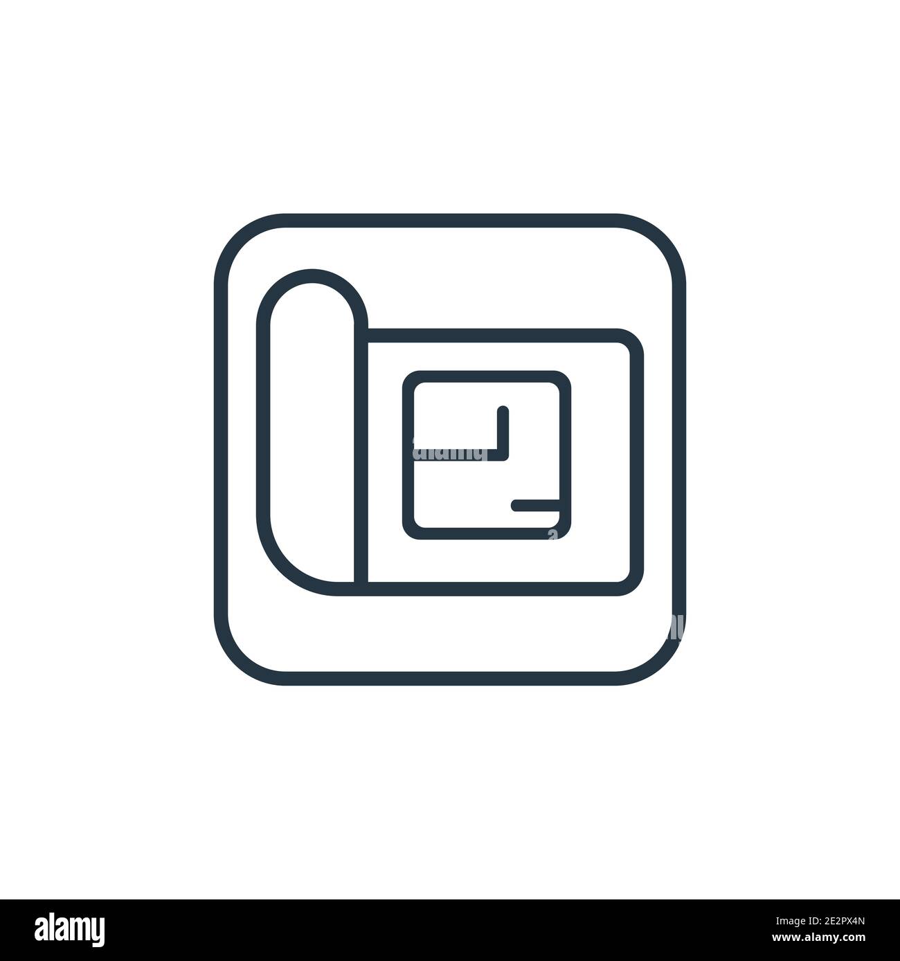 Blueprint outline vector icon. Thin line black blueprint icon, flat ...