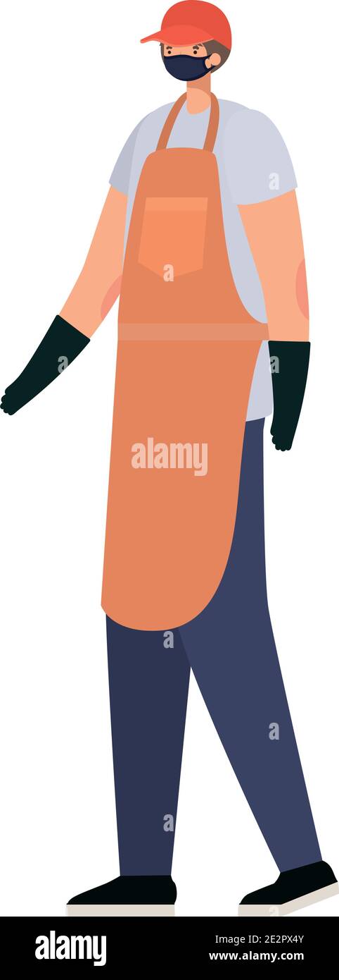 Blue apron man Stock Vector Images - Alamy