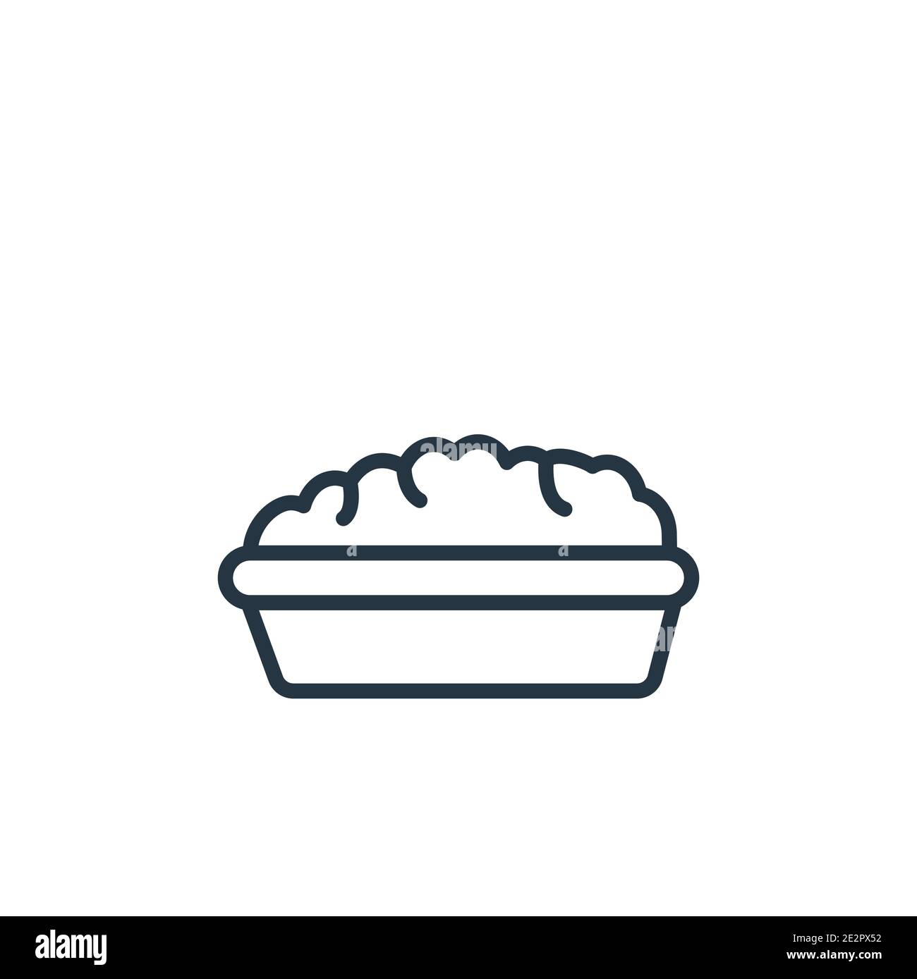 Rice pudding outline vector icon. Thin line black rice pudding icon ...