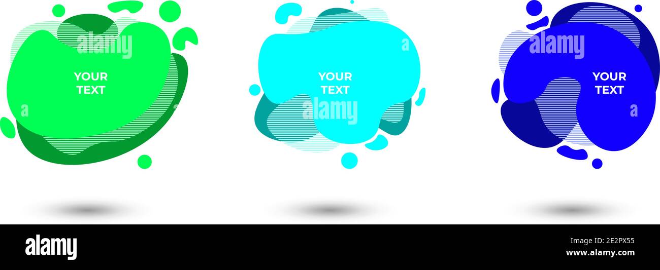 Set of three colored abstract modern graphic elements. Vector ...