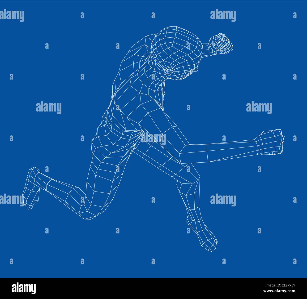 Wireframe boxing man. Vector Stock Vector Image & Art - Alamy