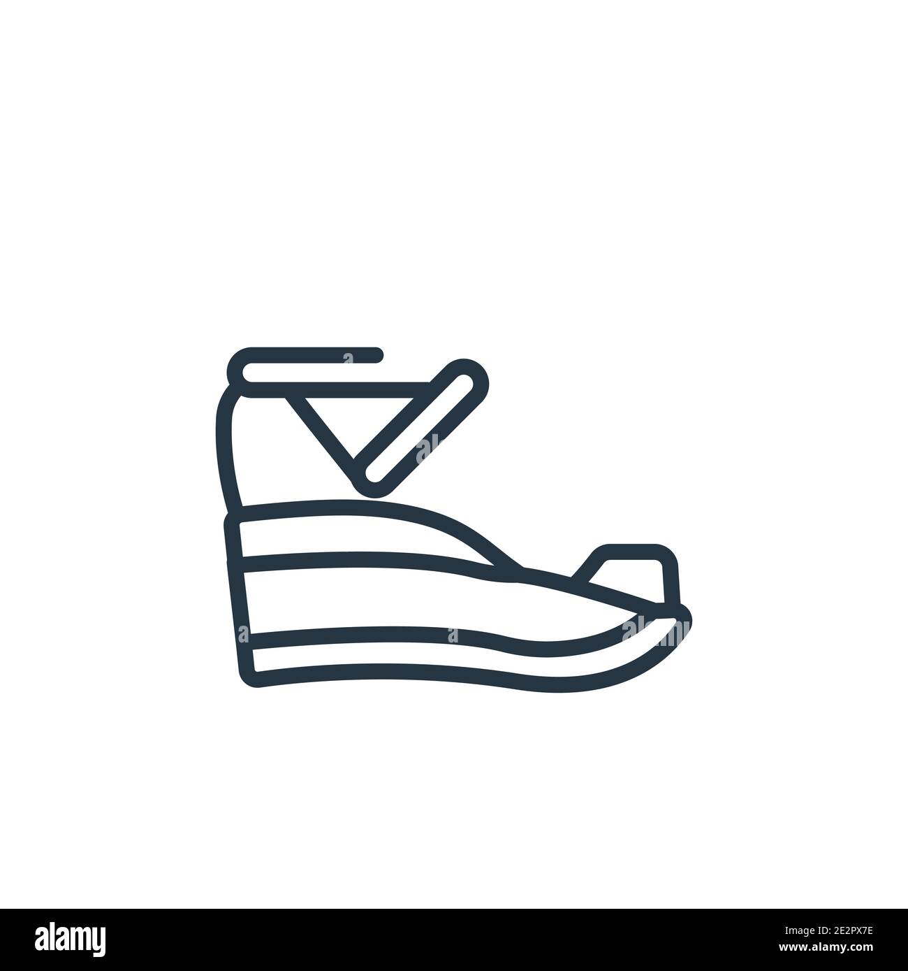 Platform sandals outline vector icon. Thin line black platform sandals ...