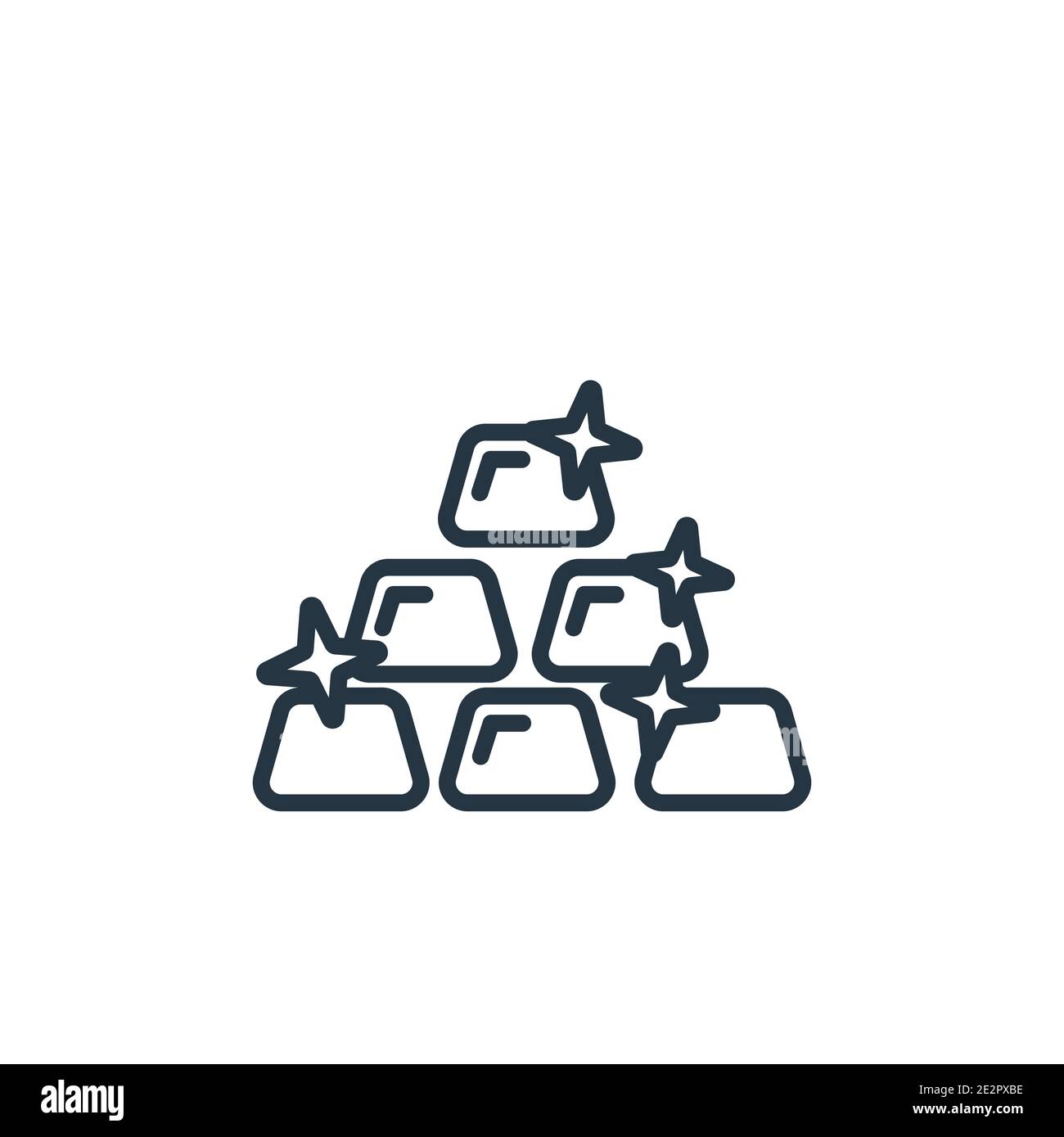 Ingot outline vector icon. Thin line black ingot icon, flat vector ...