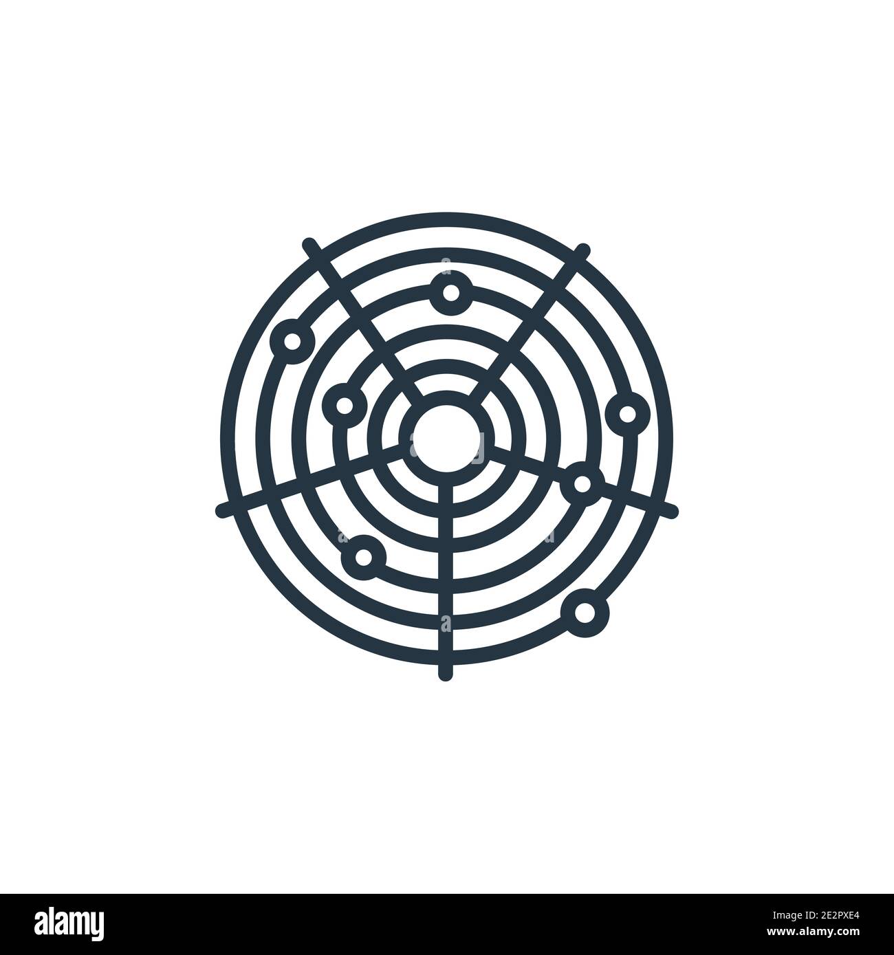 Spider chart outline vector icon. Thin line black spider chart icon ...