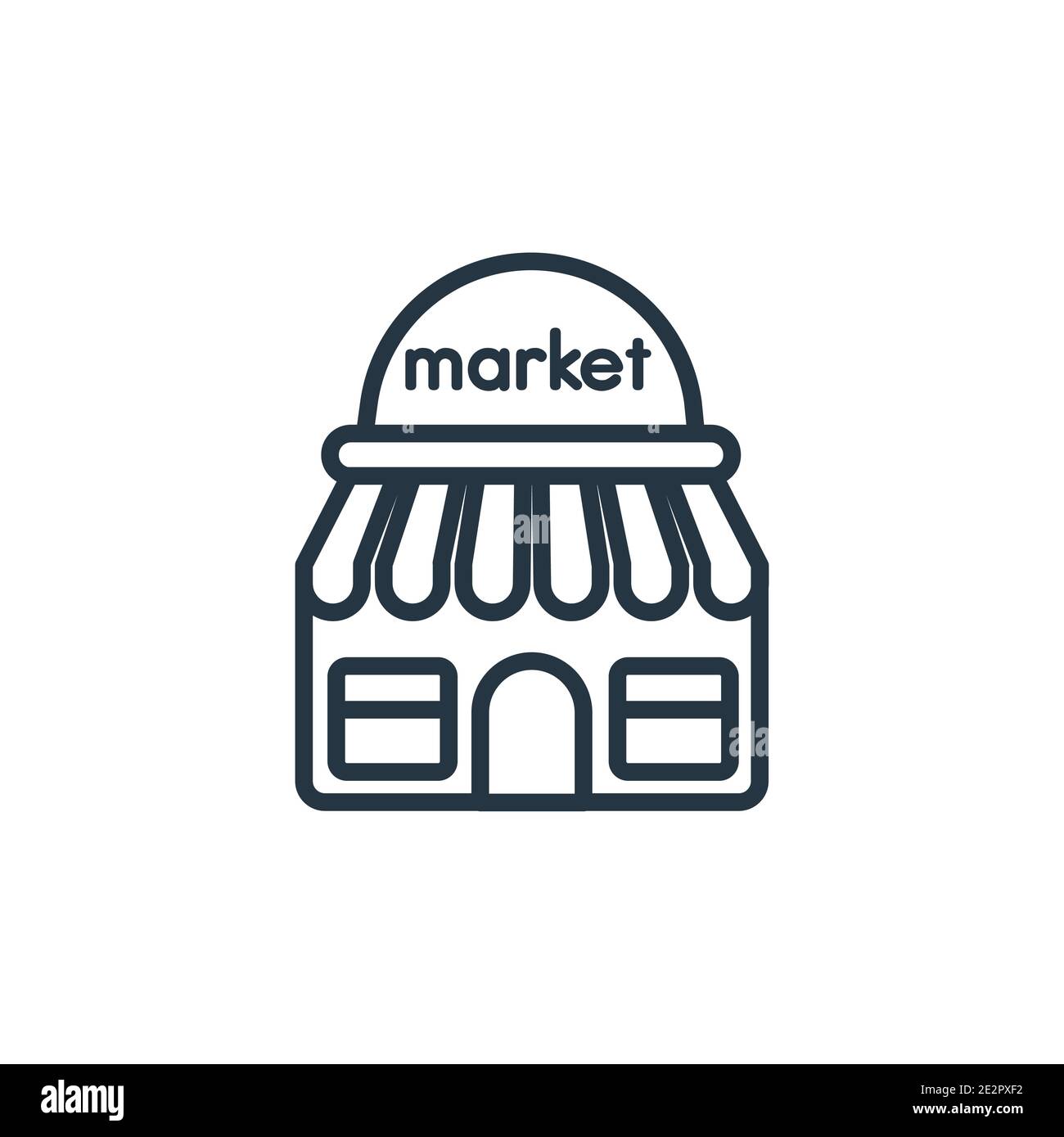 Front store with awning outline vector icon. Thin line black front ...